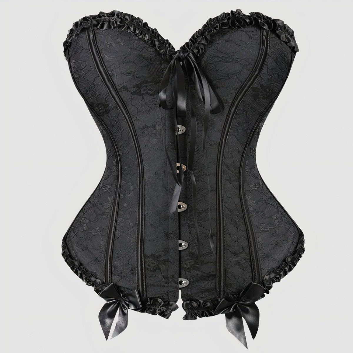 Gothic Black Corset decorated with ribbons – Castle Gothic
