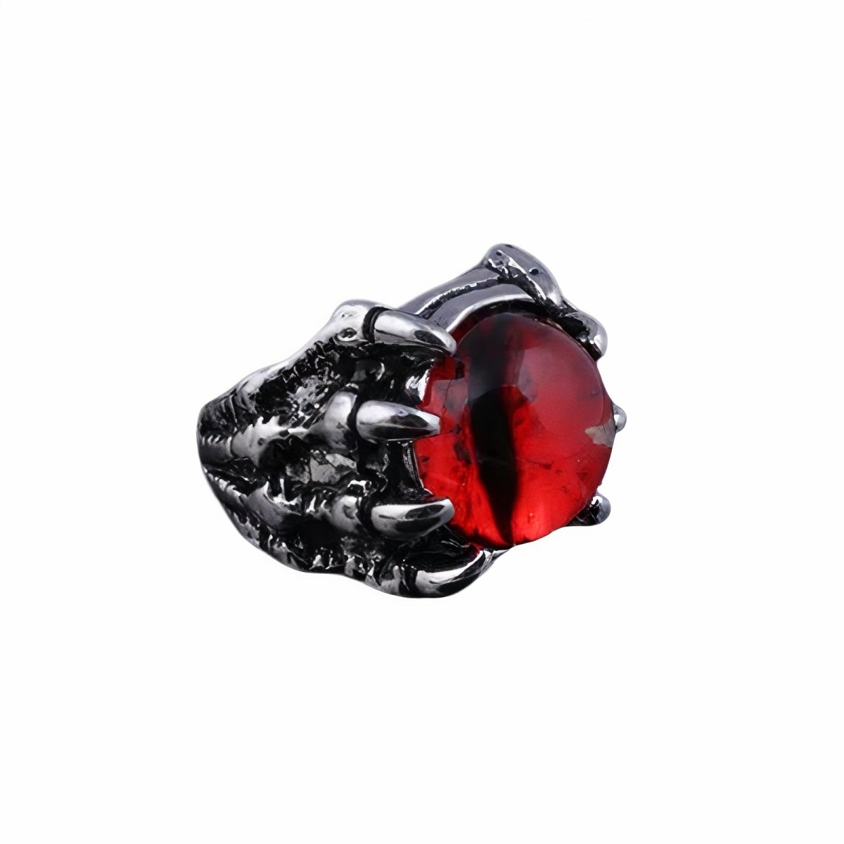 Gothic Demon Ring with Red Stone – Castle Gothic