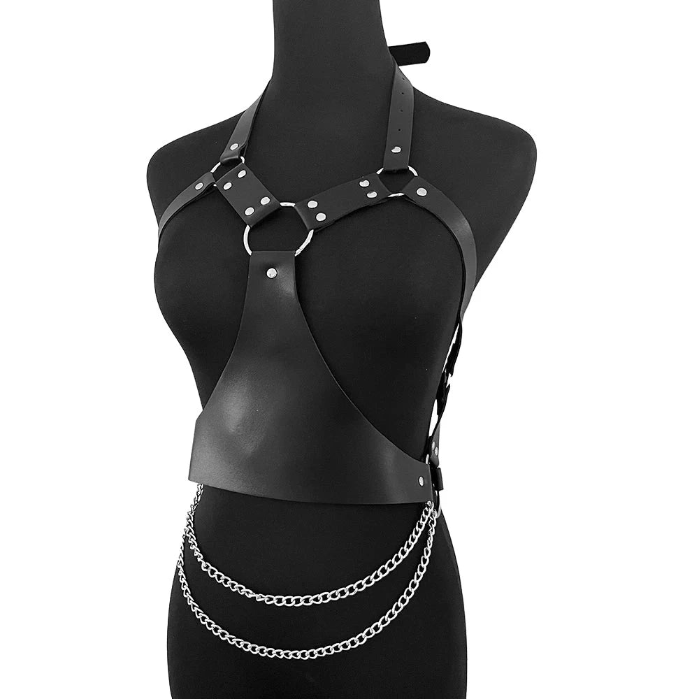 Gothic Harness with Round Ring and Chains | Castle Gothic