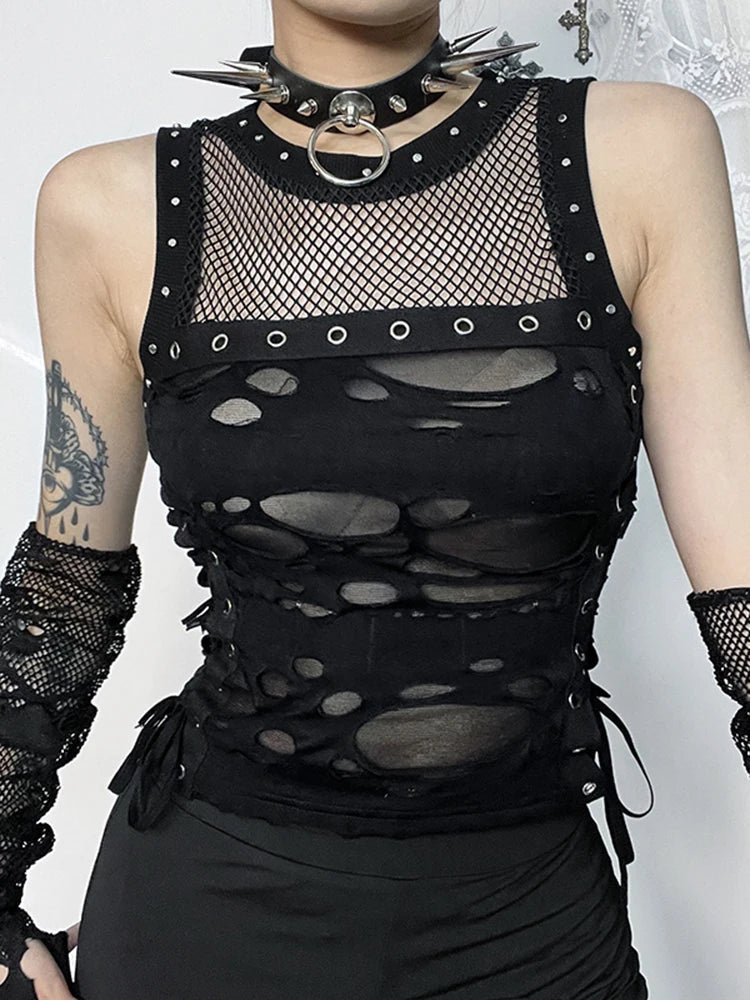 Castle Gothic Sheer Off-Shoulder Gothic Top