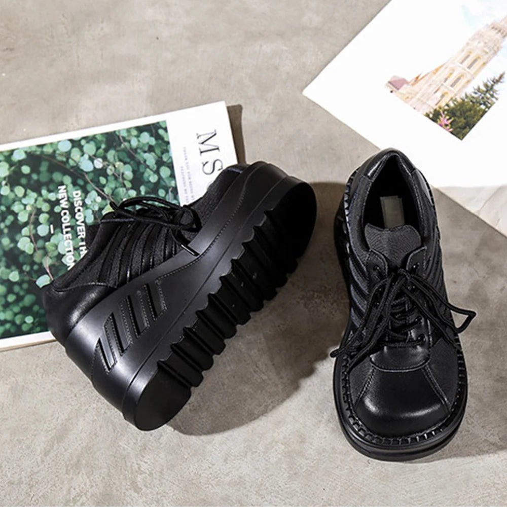 Castle Gothic Black Platform Gothic Shoes with High Soles