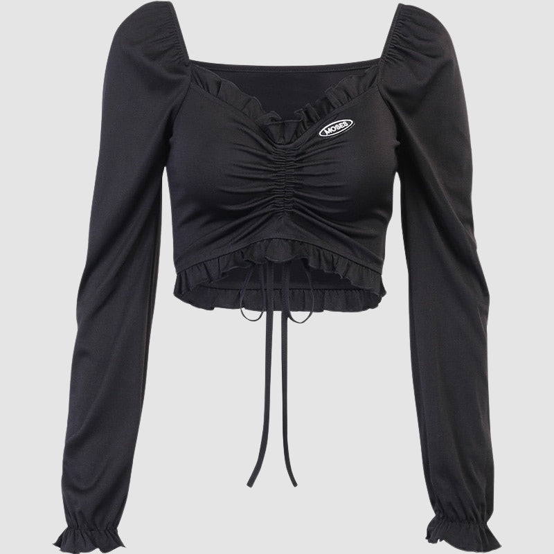 Gothic Crop Top with Long Sleeves – Castle Gothic